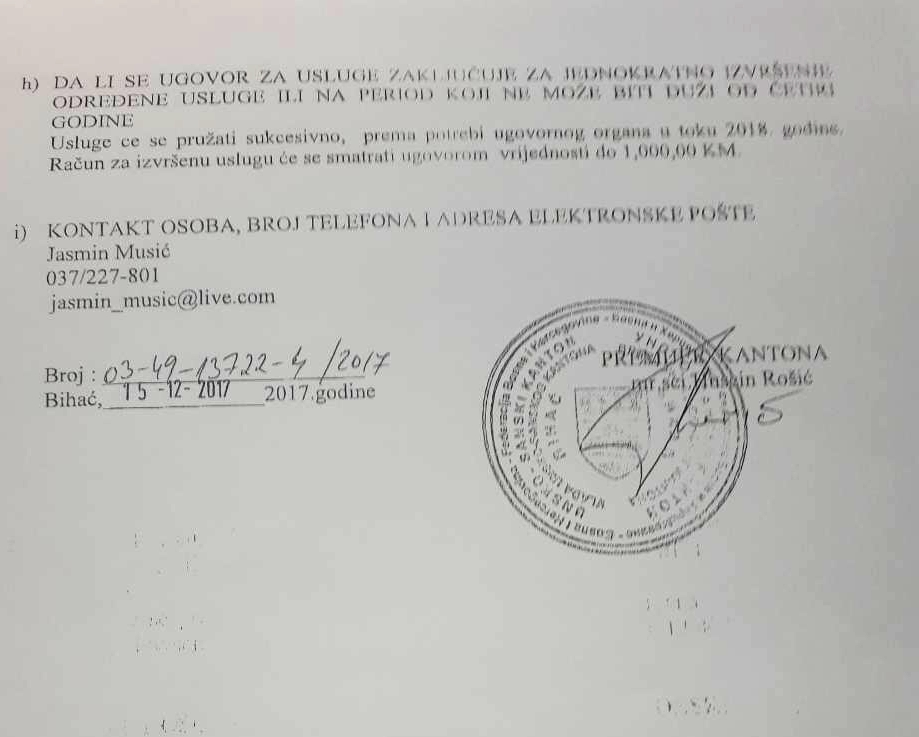 Poziv za dostavu ponuda za pruÅ¾anje usluga interne i eksterne reprezentacije u 2018. godini ...